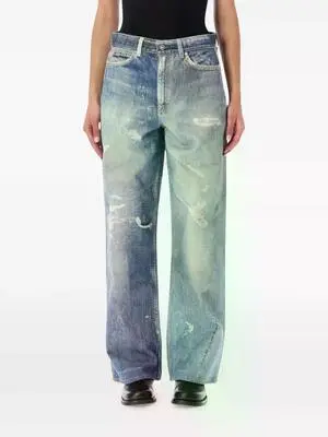 Our Legacy Full Cut Jeans With Trompe L'oeil Print