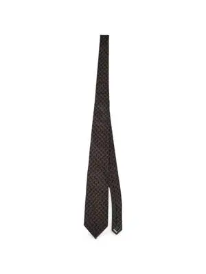 Pal Zileri Geometric-pattern Tie - Brown