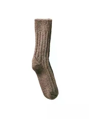 YAHAE Low-gauge Ribbed Socks - Brown