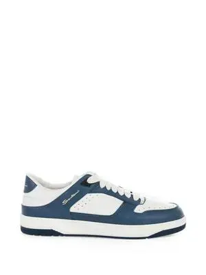 Santoni Panelled Leather Sneakers