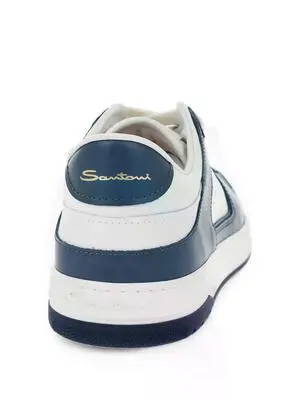 Santoni Panelled Leather Sneakers