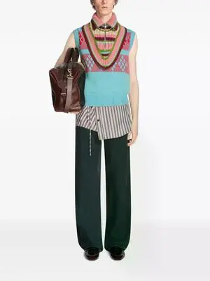 Dries Van Noten Striped Cotton Wrap Belt - Brown