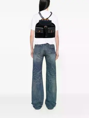 Gucci 20th Century Suede Bamboo Backpack