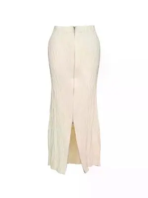 MULLER OF YOSHIOKUBO Zip-front Textured-finish Maxi Skirt - Neutrals