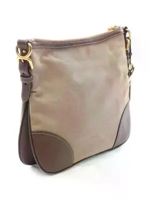 Prada 2010s Logo Jacquard Shoulder Bag - Neutrals