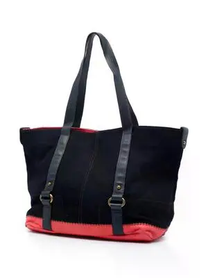 Burberry 2000-2017 Leather Trimmed Canvas Tote Bag