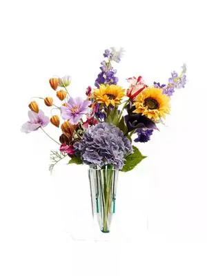 FLOWERISM STUDIO Sunflower Red Tulip Bouquet - Yellow