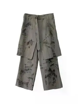 SAN263-1 Layered Hemp Trousers With Belted Waist