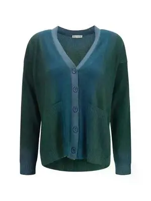 MIRROR IN THE SKY Gradient Cashmere Cardigan - Green