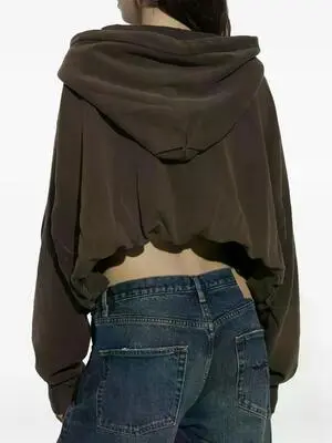 R13 Slogan-print Cropped Hoodie