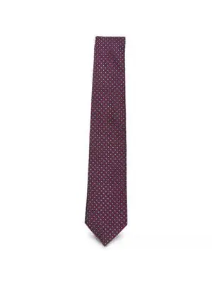 Emporio Armani Geometric-pattern Silk Tie - Red