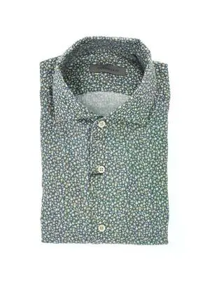 Corneliani Floral-print Linen Shirt - Green