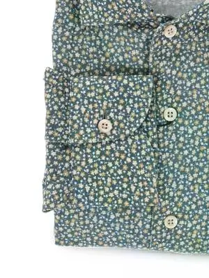 Corneliani Floral-print Linen Shirt