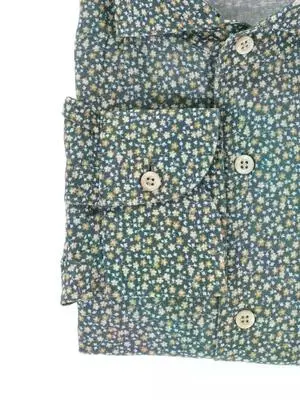 Corneliani Floral-print Linen Shirt