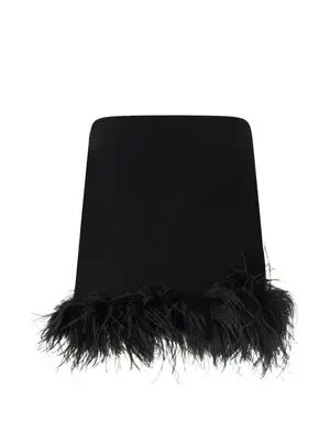 P.a.r.o.s.h Feather-trim Skirt - Black