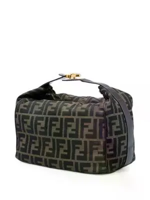 Fendi 2000-2010 Zucca Canvas Vanity Cosmetic Bag Handbag - Brown