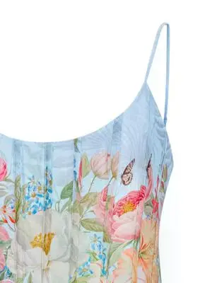Retrofete Moxie Floral-print Corset Top