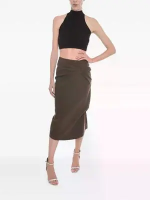 REJINA PYO Draped Midi Pencil Skirt