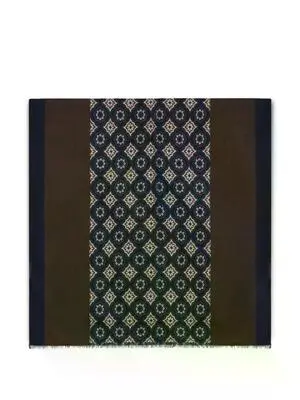 Altea Fringed Patterned Scarf - Blue