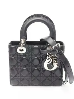 Dior 2010s Cannage Lady Handbag - Black