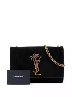 Saint Laurent Suede Monogram Kate Crossbody Bag