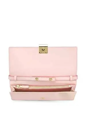 Mcm Logo Embossed Chain Shoulder Bag - Pink