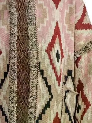 TENSIONE IN Geometric-pattern Fringed-trim Cardigan