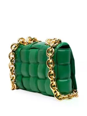 Bottega Veneta Nappa Intrecciato Padded Chain Cassette Satchel - Green