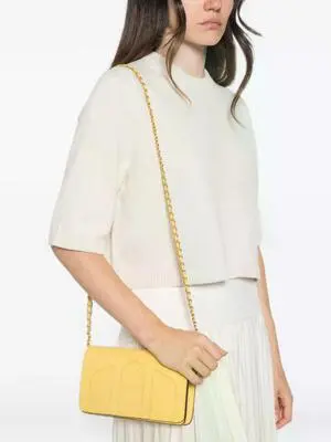 DELAGE Leather Cross Body Bag - Yellow