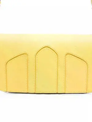 DELAGE Leather Cross Body Bag - Yellow