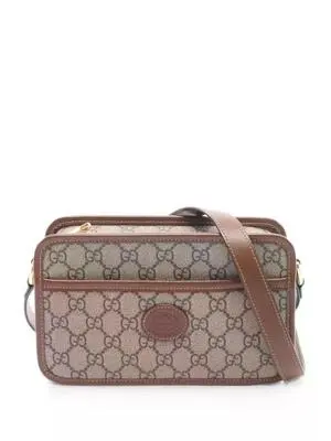 Gucci 2010s Interlocking G Gg Supreme Shoulder Bag - Brown
