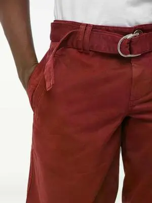 Off-White Belted Logo Print Trousers