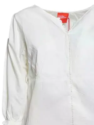 MERCI Bobble-trim Ruched Blouse