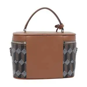 AU DEPART Geometric Print Leather Handbag