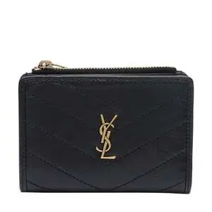 Saint Laurent Vintage Leather Bi-fold Niki Wallet - Black