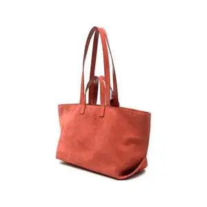 A.p.c. Suede Tote Bag With Detachable Pouch - Orange
