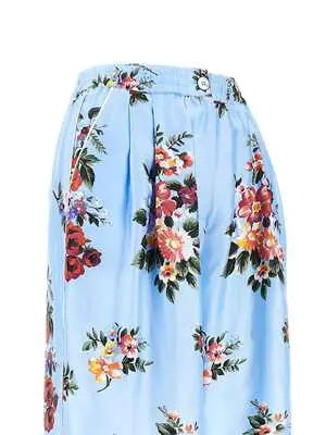 Dolce & Gabbana Floral Print Silk Trousers