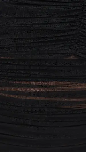 Alice + Olivia Renee Sheer Ruched V-neck Bodysuit