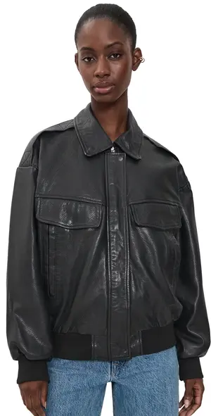 LAMARQUE Trevanna Leather Bomber Jacket