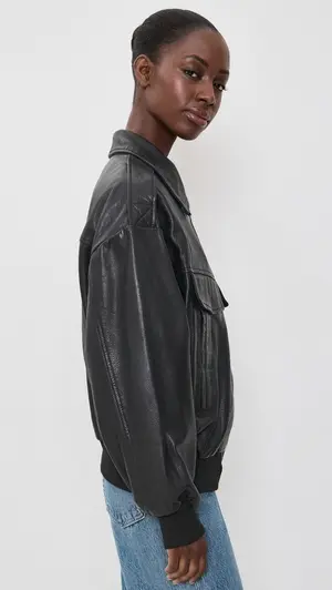 LAMARQUE Trevanna Leather Bomber Jacket