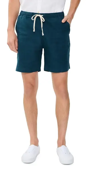 ALEX CRANE Linen Drawstring Shorts - Dusk