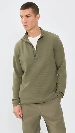 Greyson Textured Fleece Quarter Zip - Camp