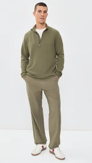Greyson Textured Fleece Quarter Zip - Camp