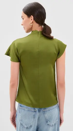 Staud Davina Silk Top - Pear
