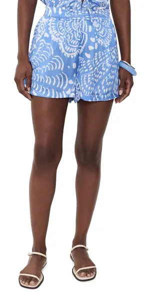 VITAMIN A Botanical Print Silky Weave Shorts