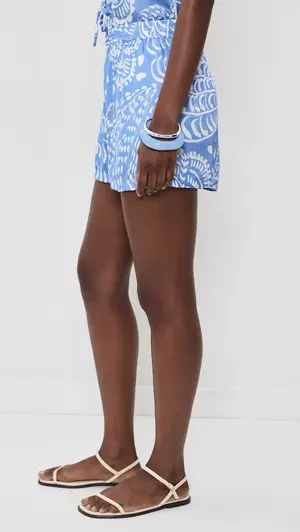 VITAMIN A Botanical Print Silky Weave Shorts