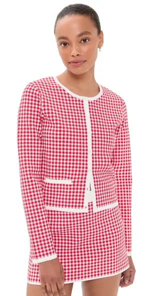 Posse Micah Cardigan In Gingham Check