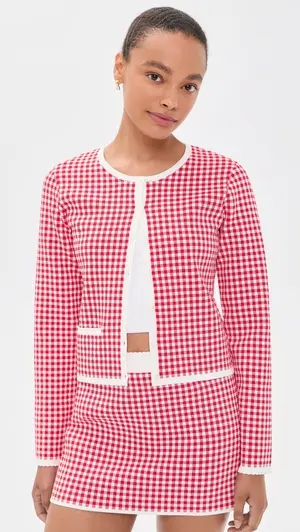 Posse Micah Cardigan In Gingham Check