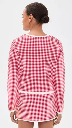 Posse Micah Cardigan In Gingham Check