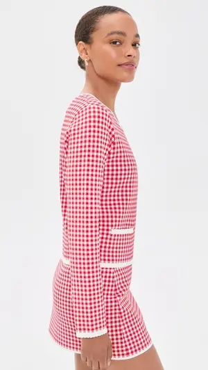 Posse Micah Cardigan In Gingham Check
